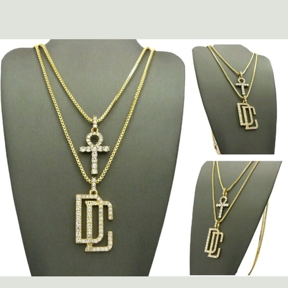 Accessories | 14k Gold Plated Iced Out Chains Combo | Poshmark